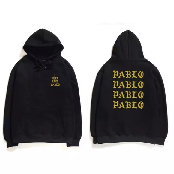 Sweaters | I Feel Like Pablo Gold Black Hoodie New | Poshmark